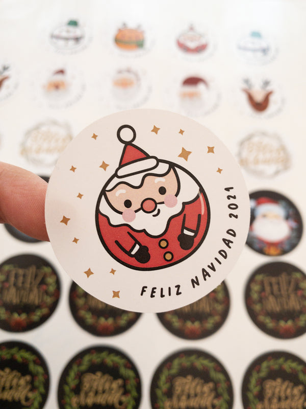 MIX STICKER NAVIDAD 2 - 40 STICKER + INFO PINCHANDO LA FOTO - Diloconamor!