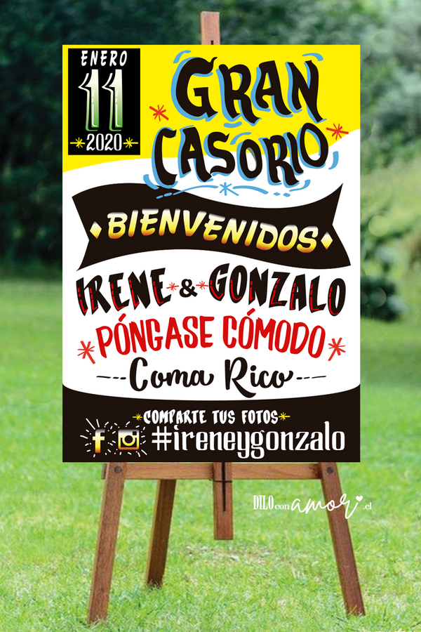 LETRERO 80X100 - GRAN CASORIO - NO INCLUYE ATRIL - Diloconamor!